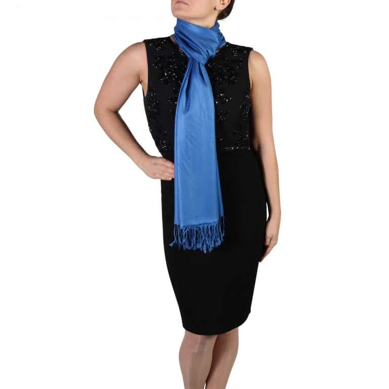 Silver Pashmina Scarf Shawl Wrap - York Shawls