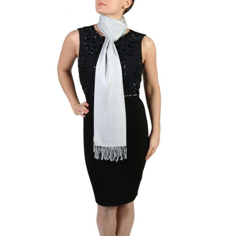 Silver Pashmina Scarf Shawl Wrap - York Shawls